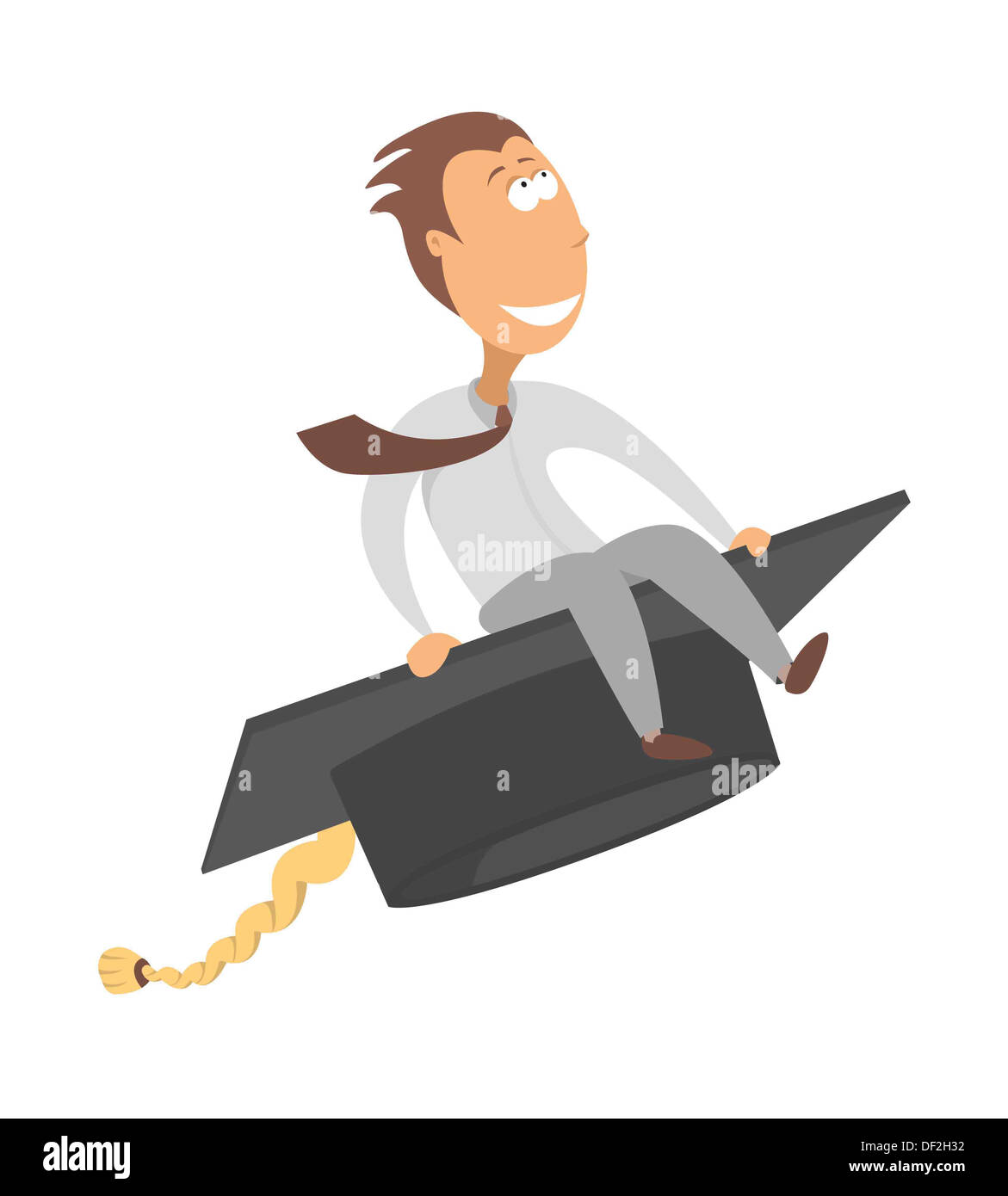 Flying graduate / Career takeoff or business degree Stock Photo - Alamy