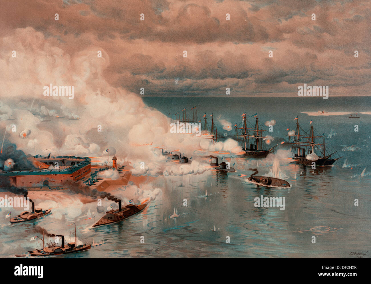The Battle of Mobile Bay, Alabama of August 5, 1864 during the USA ...