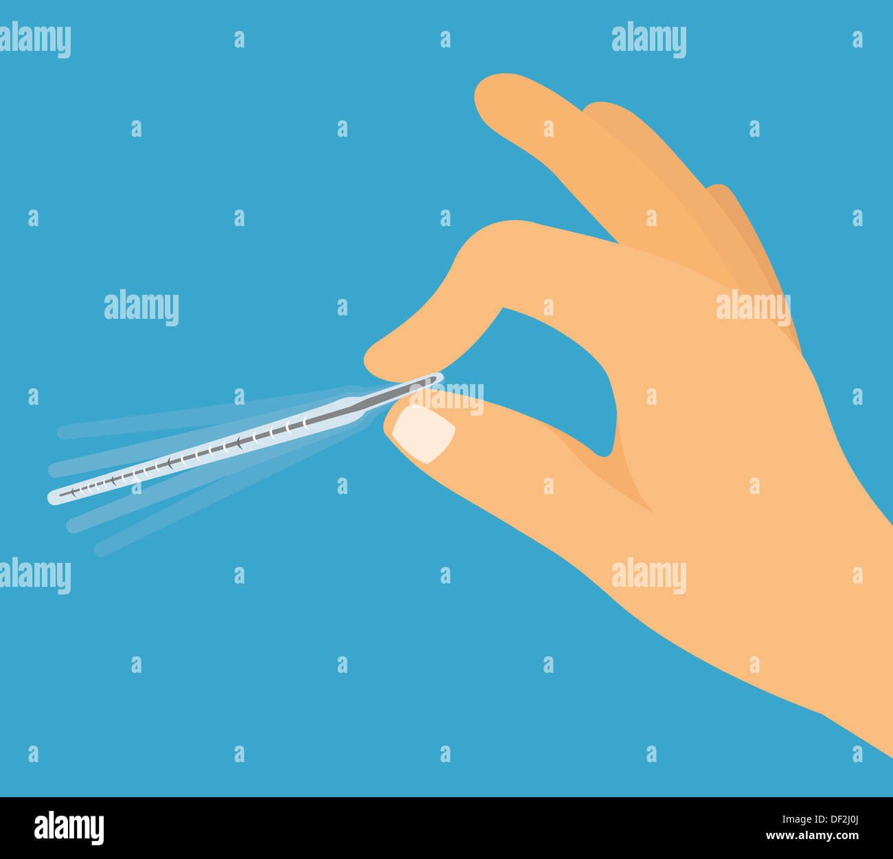 Hand shaking thermometer Stock Photo - Alamy