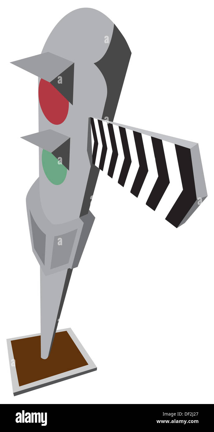 Cartoon train signal Stock Photo - Alamy