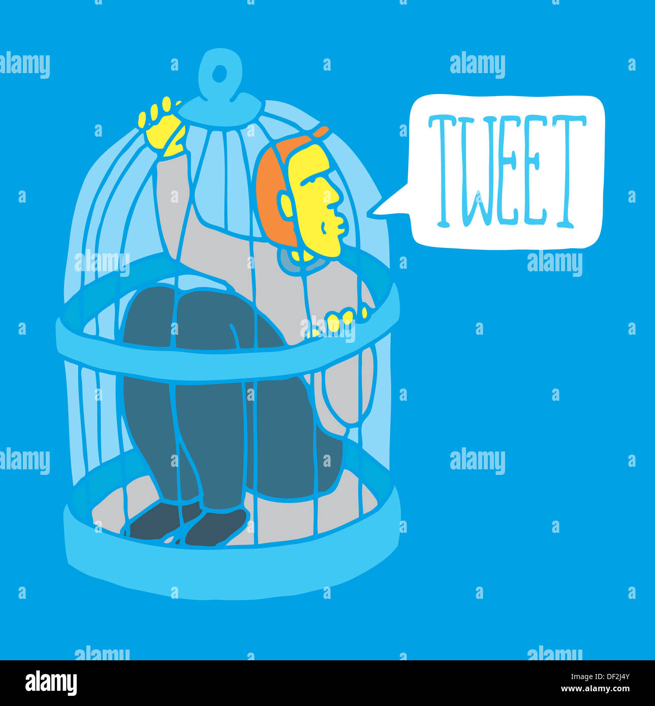 Too much social network / humor Stock Photo - Alamy