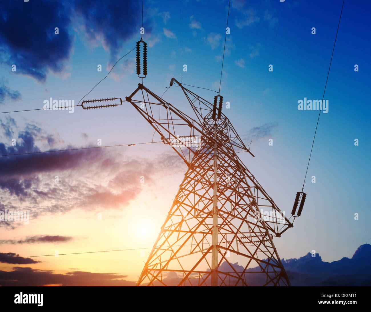Power tower in the sky background Stock Photo - Alamy