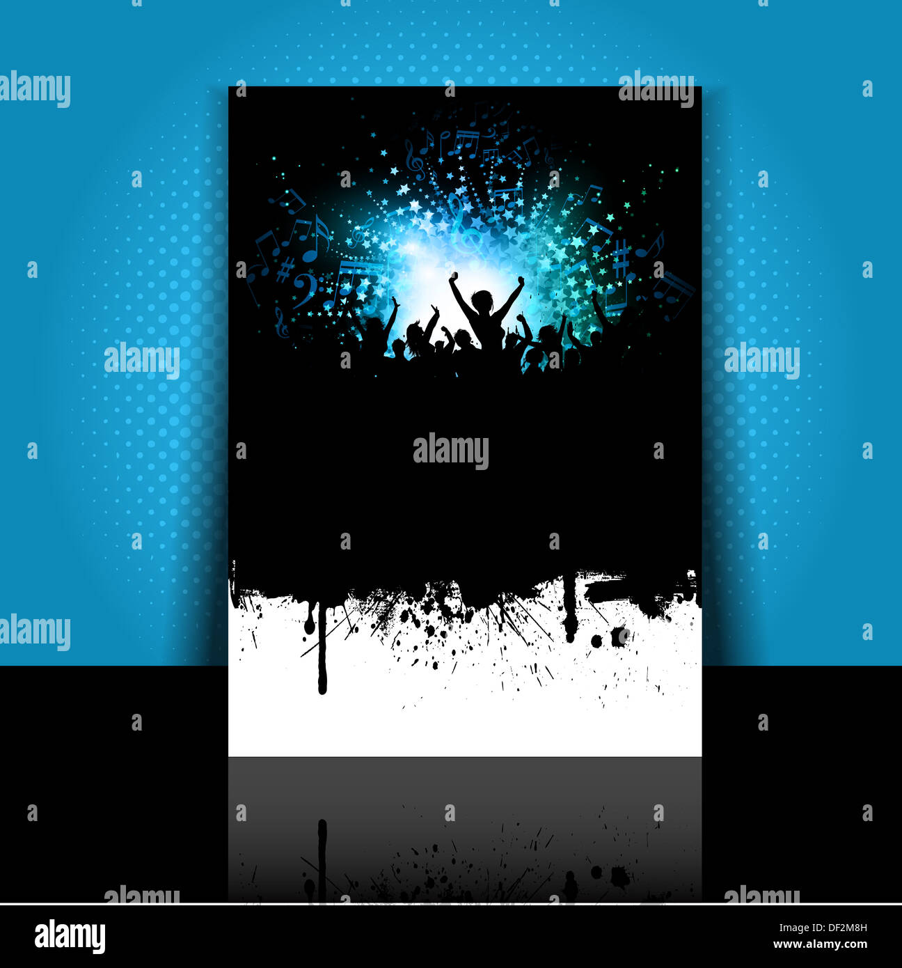 Layout for a grunge style design of a party flyer Stock Photo - Alamy