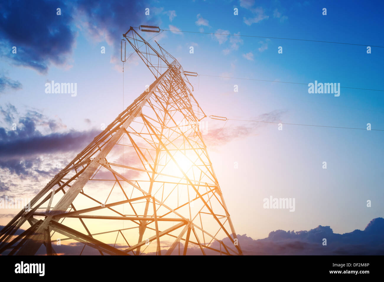 Power tower in the sky background Stock Photo - Alamy