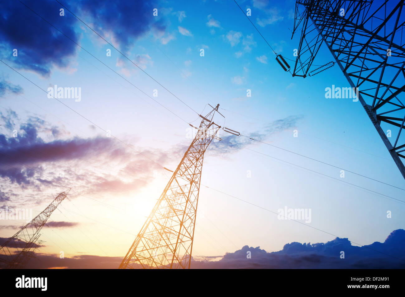 Power tower in the sky background Stock Photo - Alamy