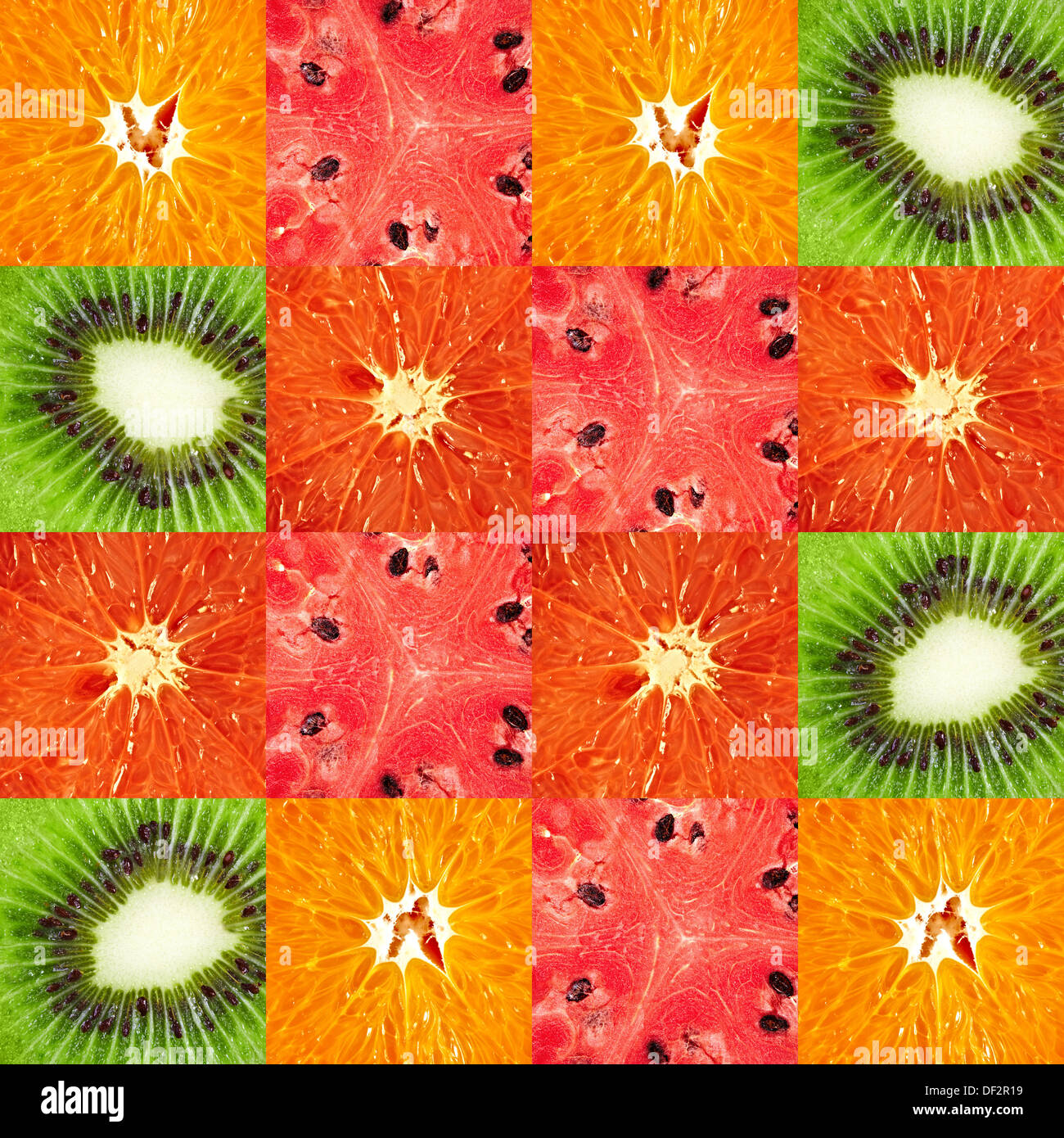 Grapefruit orange kiwi watermelon close-up background Stock Photo - Alamy