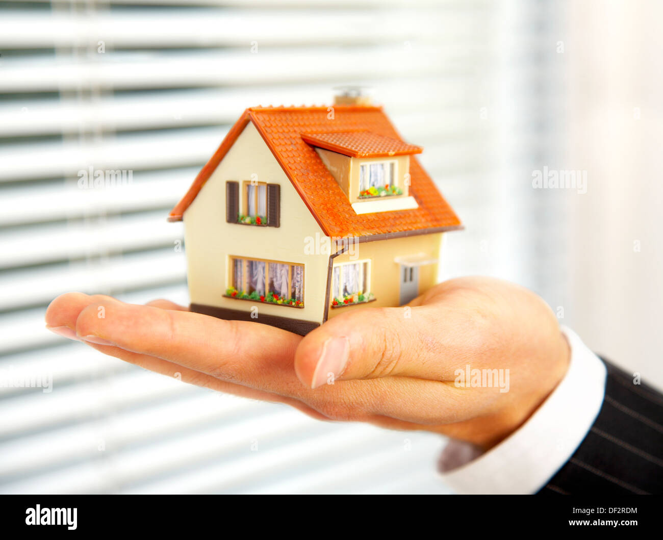 The house in human hands Stock Photo - Alamy