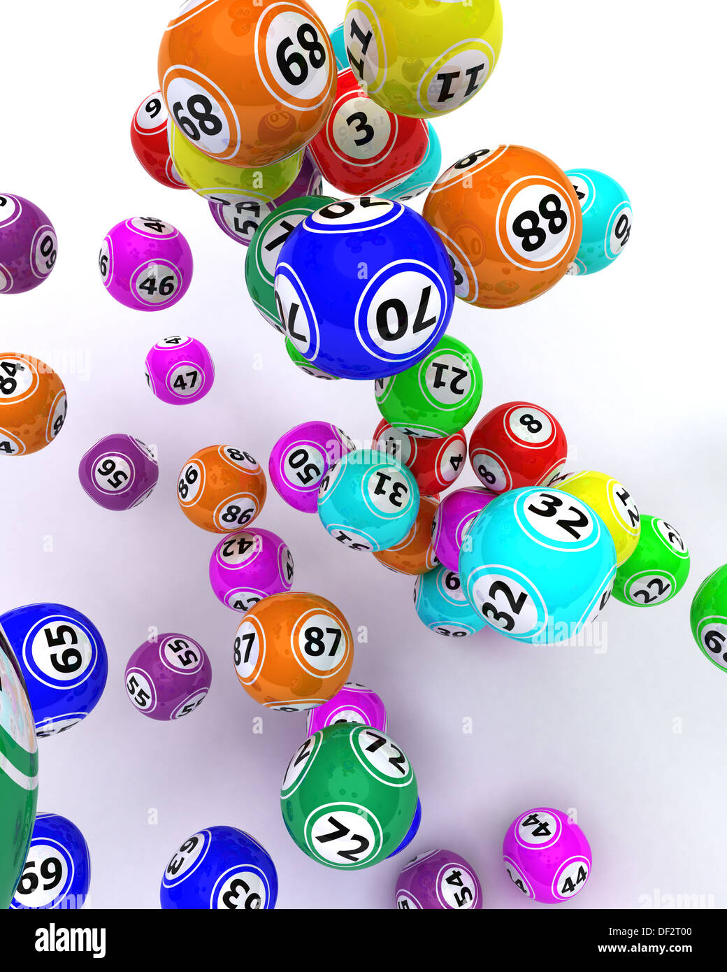 3d render of a set of colouored bingo balls Stock Photo - Alamy
