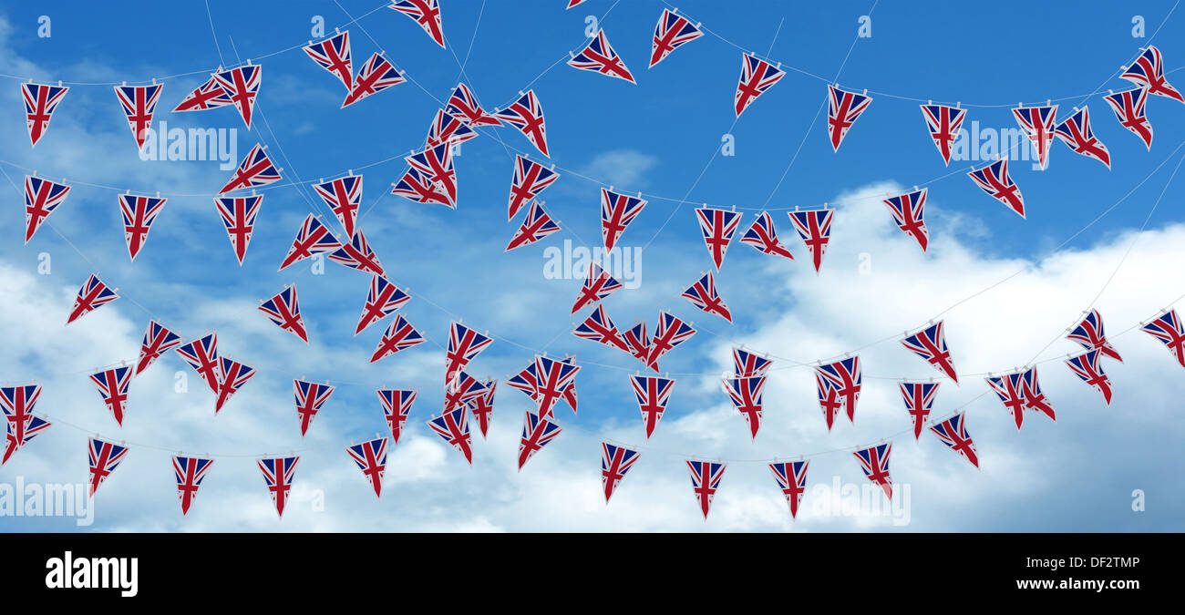 3D render of Union Jack Bunting and Banners Stock Photo - Alamy