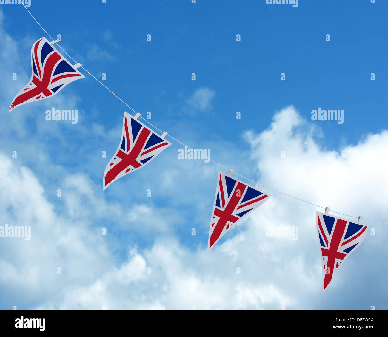 3D render of Union Jack Bunting and Banners Stock Photo - Alamy