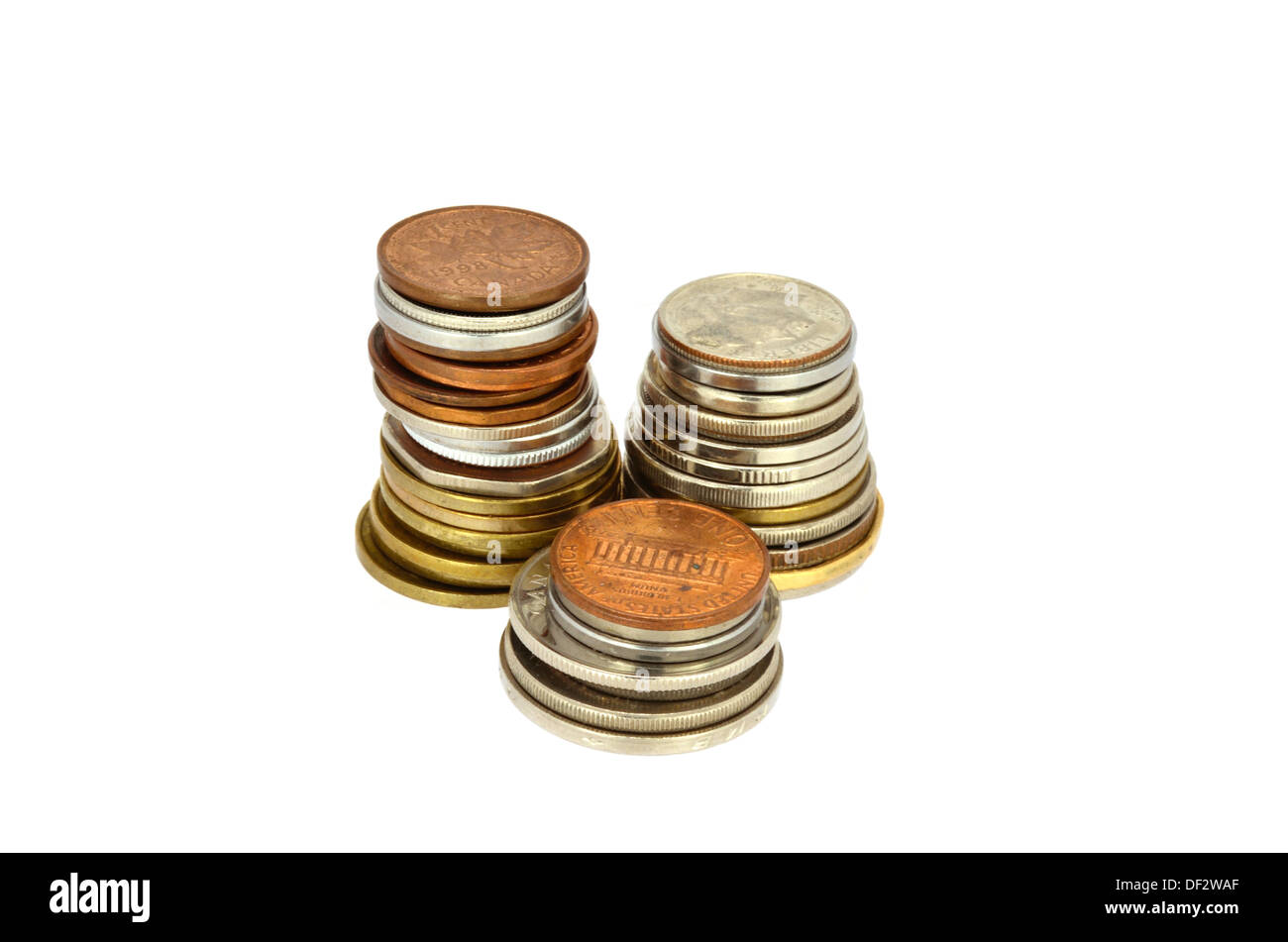 coins isolated on white background Stock Photo - Alamy