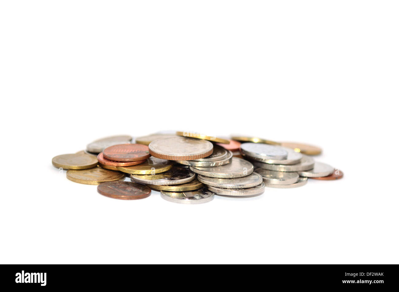 coins isolated on white background Stock Photo - Alamy