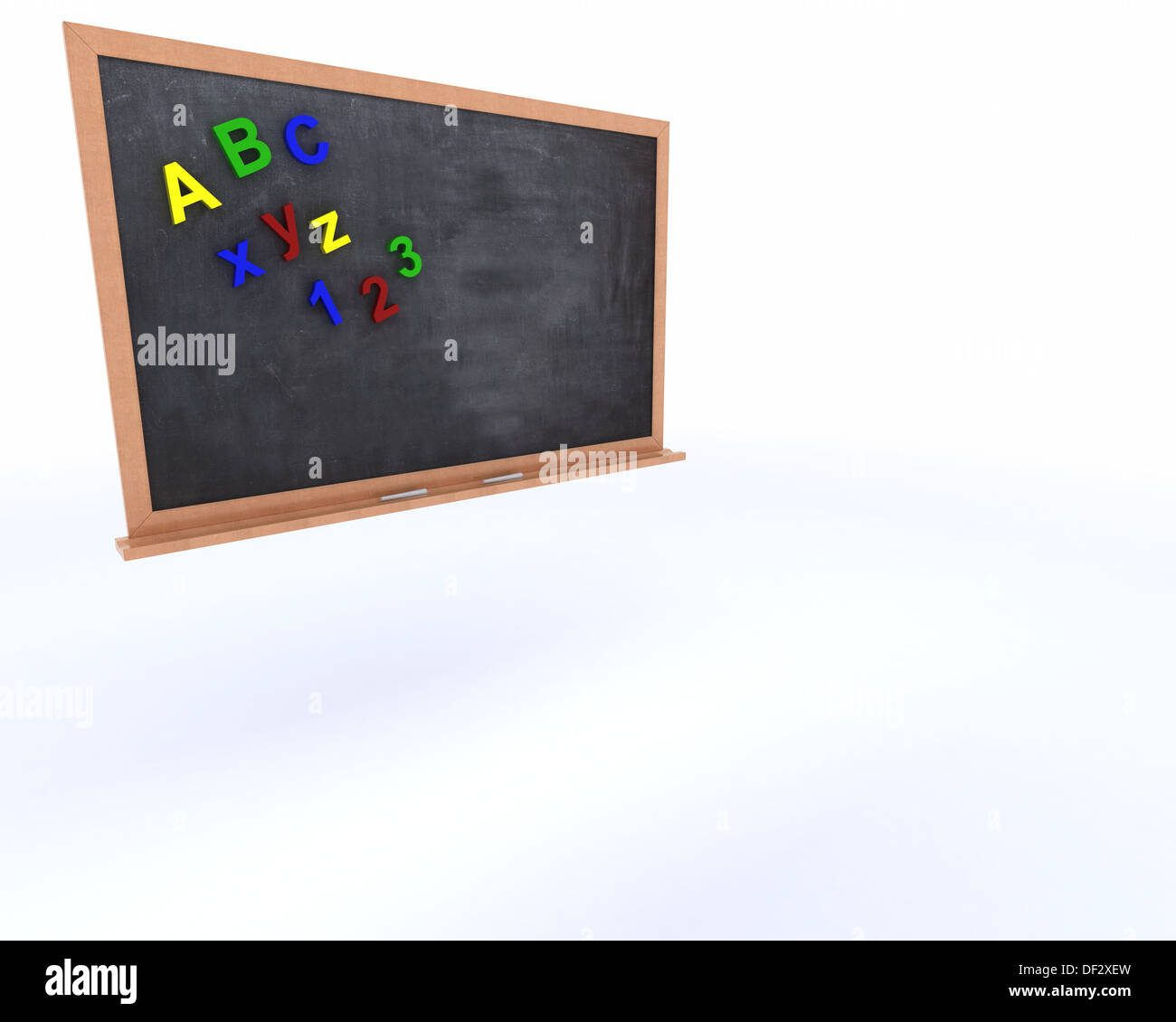 3D Render of a Chalkboard with magnetic letters Stock Photo - Alamy
