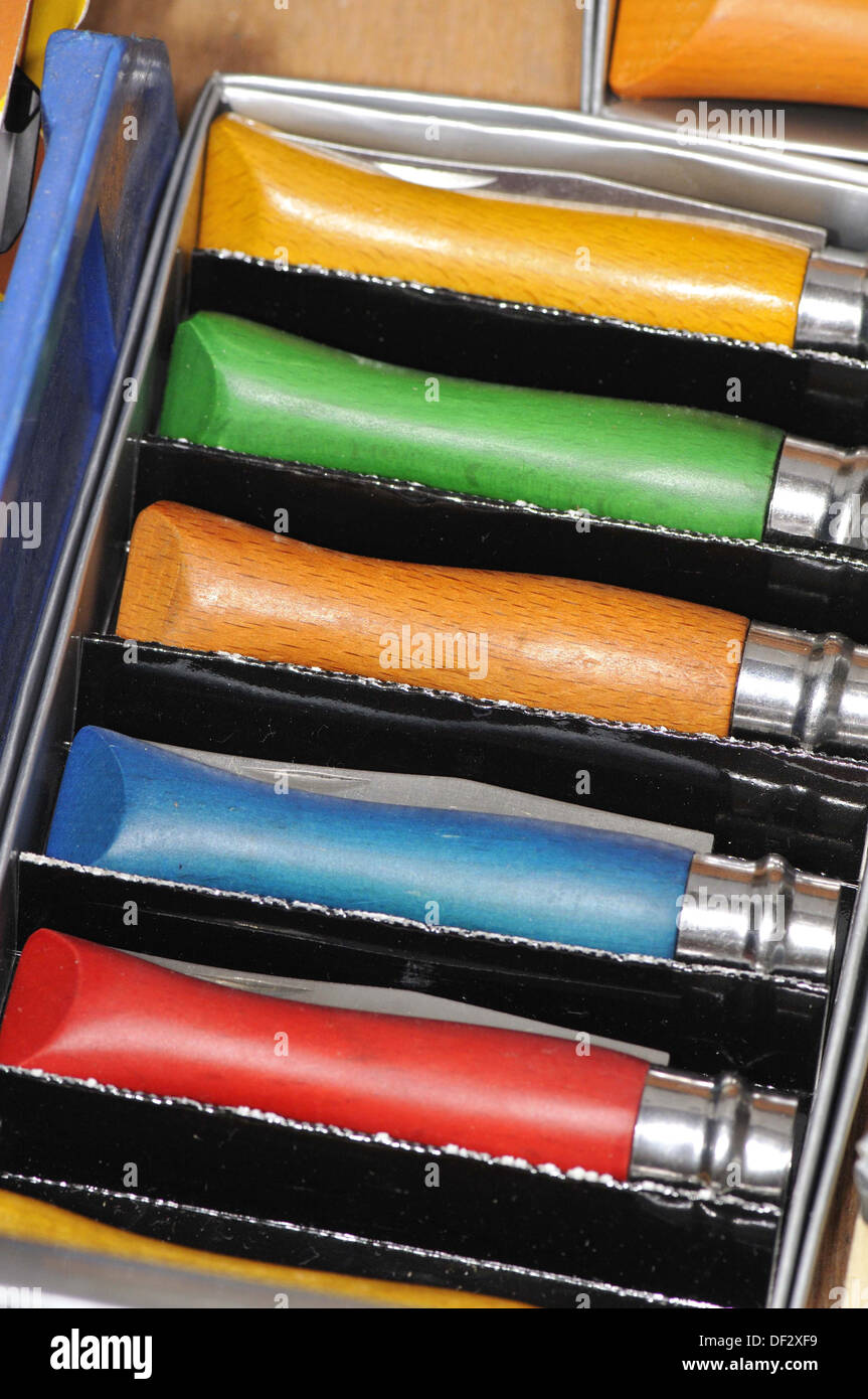 Colorful wooden handles Stock Photo - Alamy