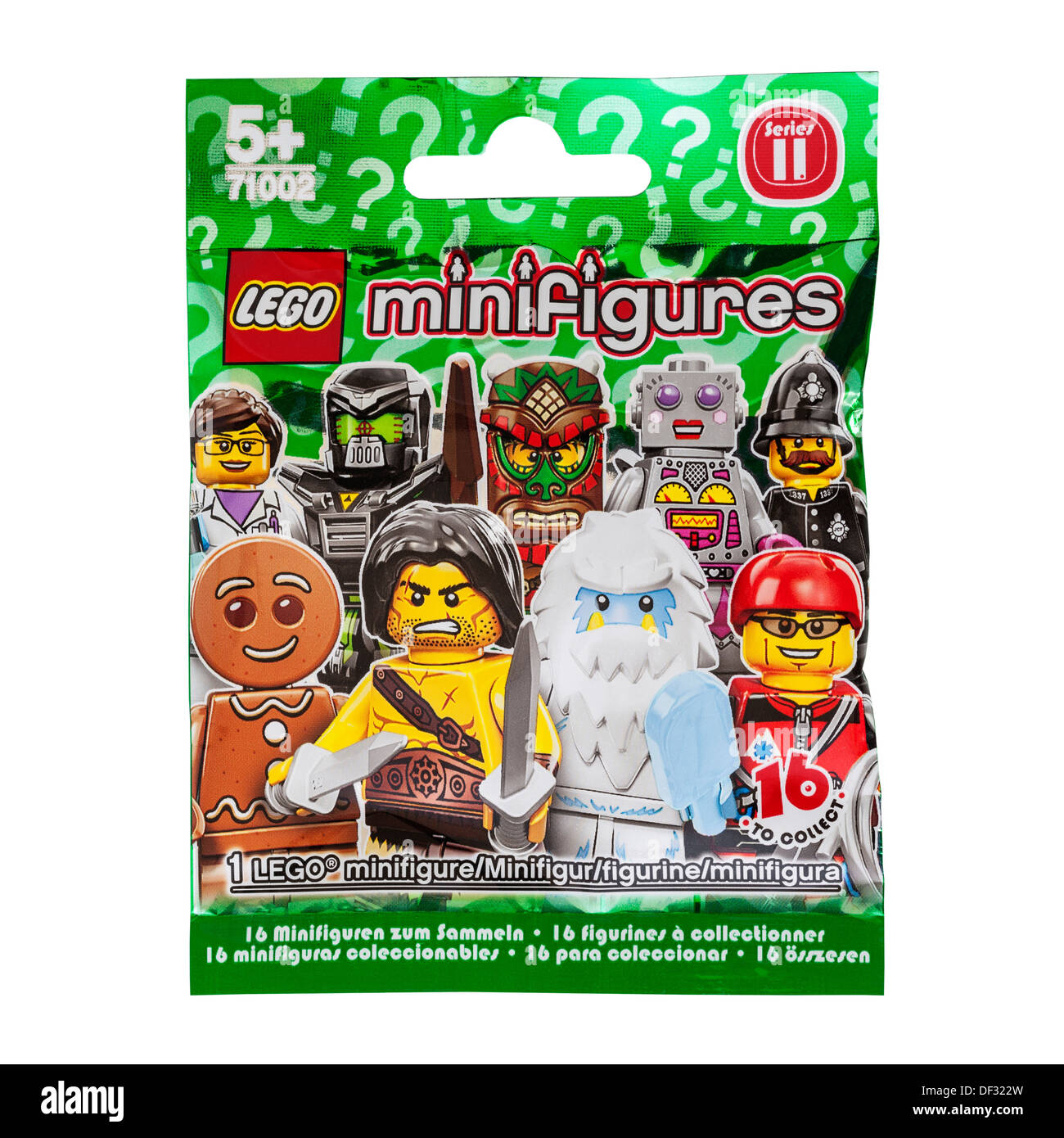 A Lego minifigure in packaging on a white background Stock Photo - Alamy