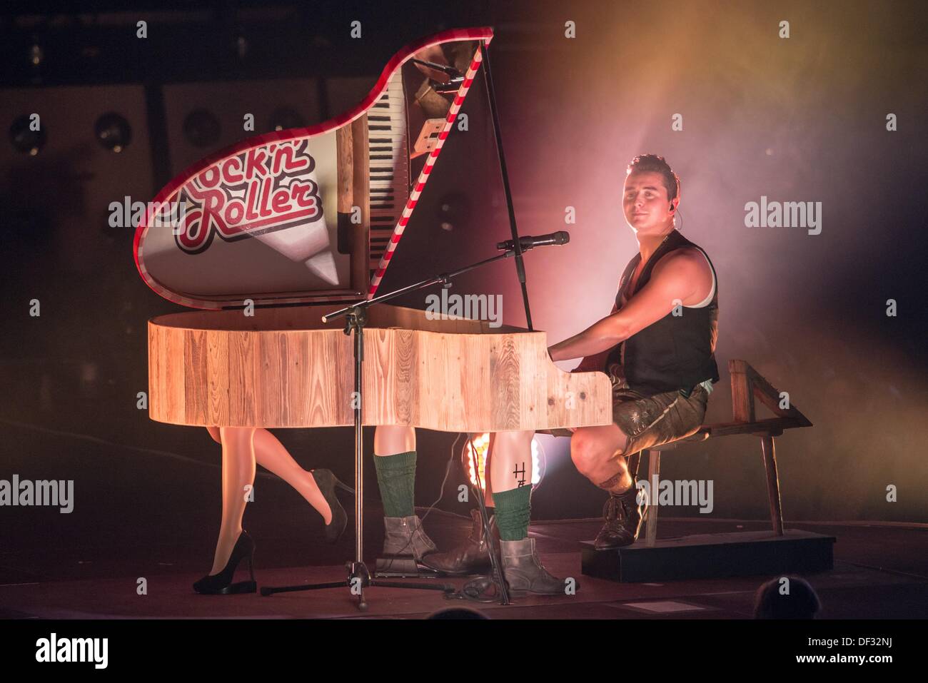 Austrian singer Andreas Gabalier gives a concert at Dreilaenderhalle in ...