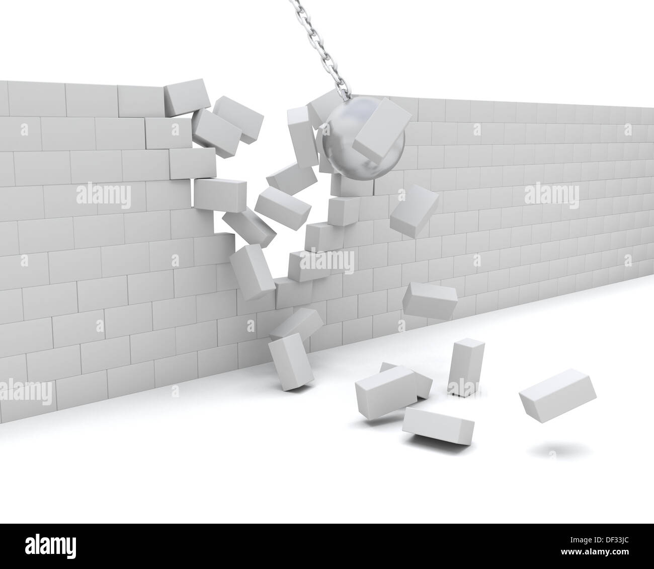Wrecking ball demolition to wall hi-res stock photography and images ...