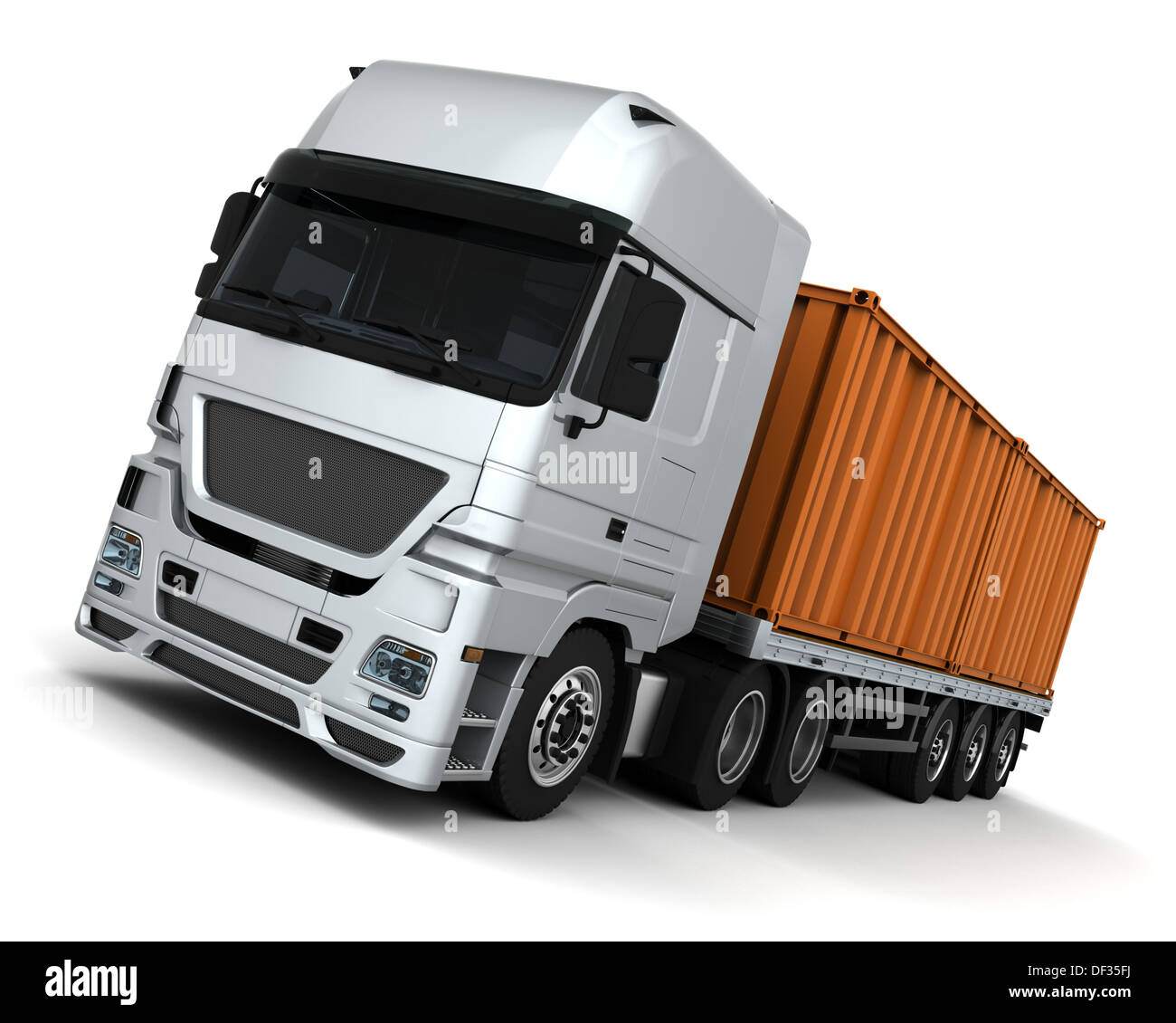 Container truck trailer freight Cut Out Stock Images & Pictures - Alamy