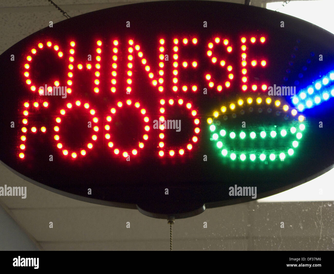 Open chinese food neon sign hi-res stock photography and images - Alamy