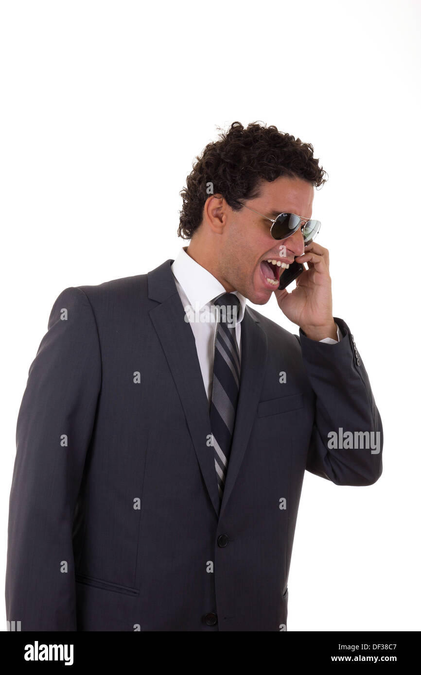 angry businessman screaming on the phone Stock Photo - Alamy