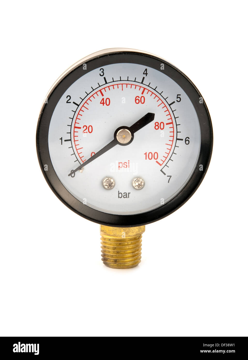 a pressure meter isolated on white Stock Photo - Alamy