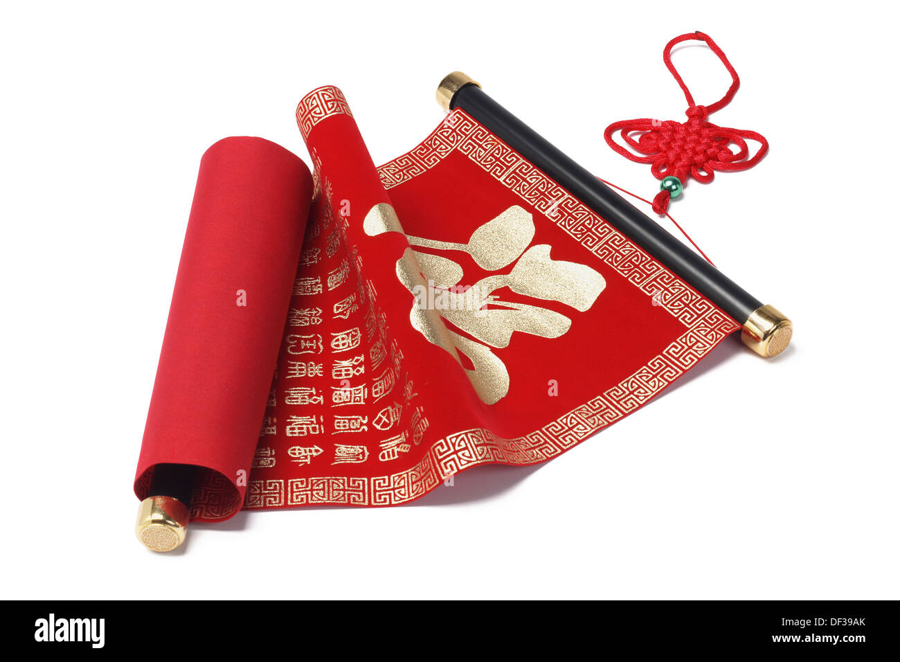 Chinese New Year Prosperity Scroll Lying On White Background - Good ...
