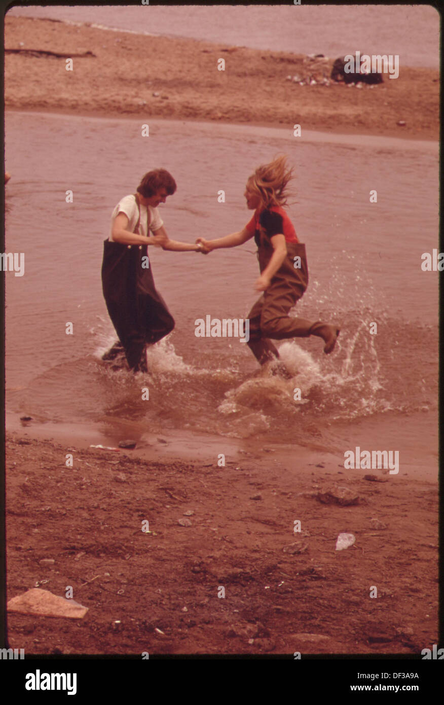 This photo shows the annual smelt run at Singing Bridge, Tawas City ...