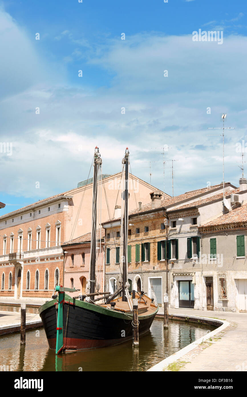 Glimpse of Comacchio and its channels in the province of Ferrara ...