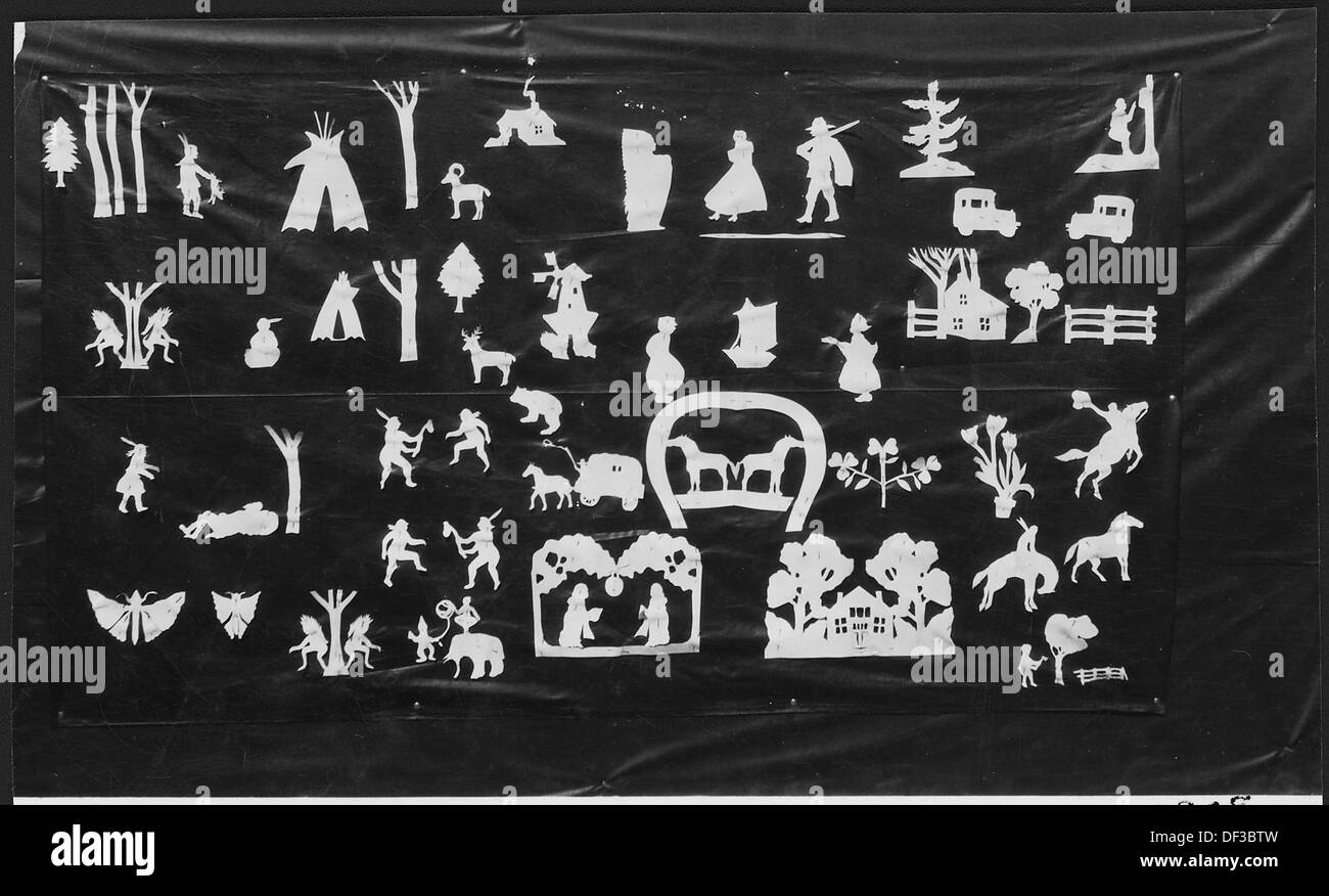 This image shows an arts and crafts display, showcasing various ...