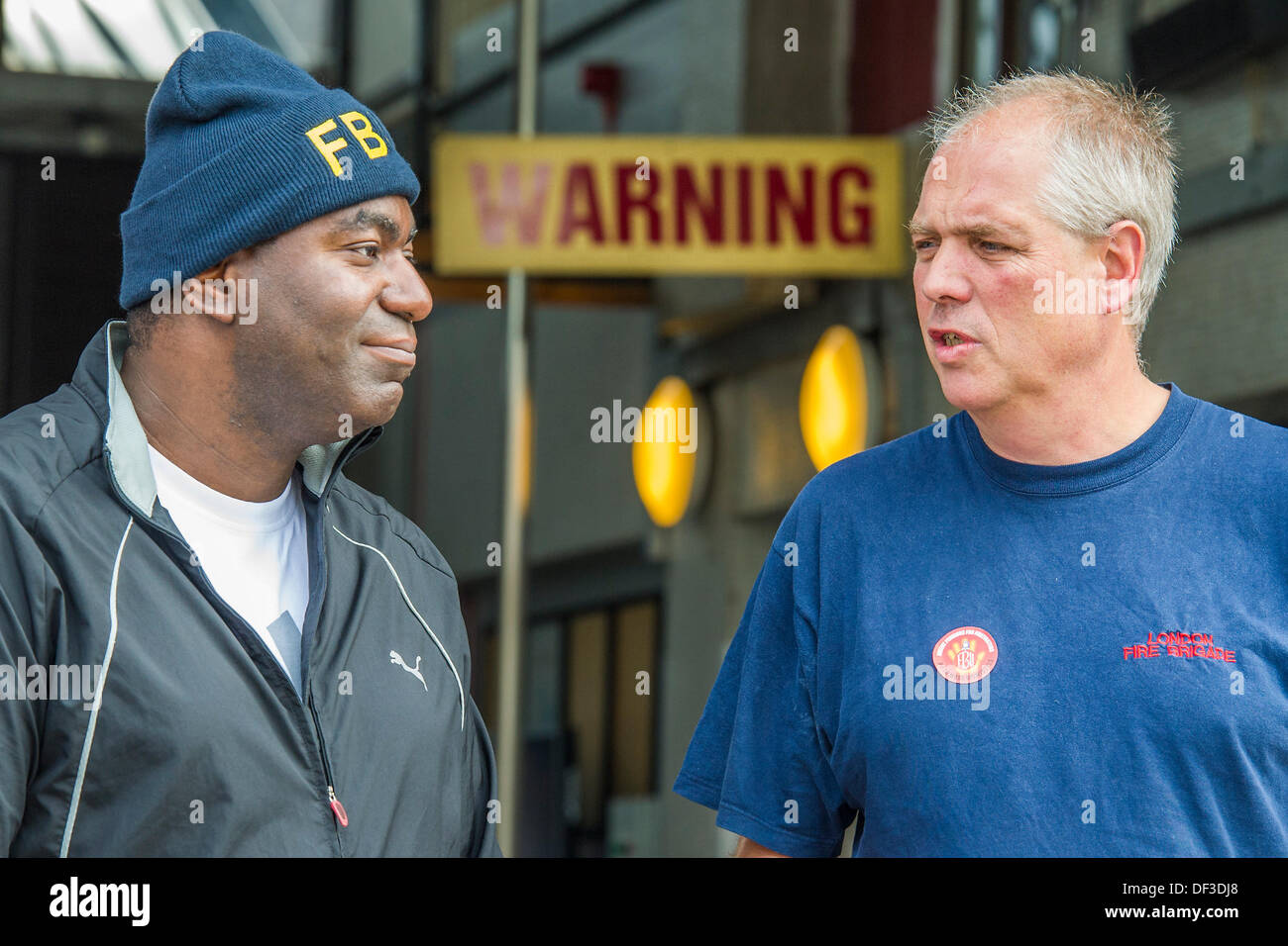 London, UK. 25th Sep, 2013. Firefighters from the Clapham fire station ...