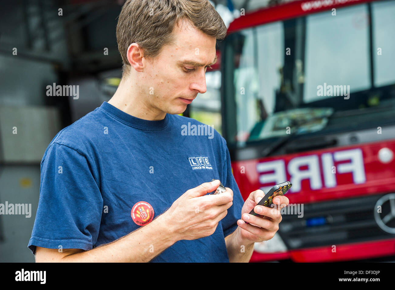 London, UK. 25th Sep, 2013. Firefighters from the Clapham fire station ...
