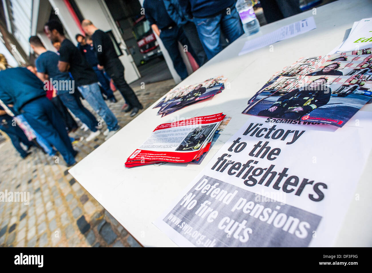 London, UK. 25th Sep, 2013. Firefighters from the Clapham fire station ...