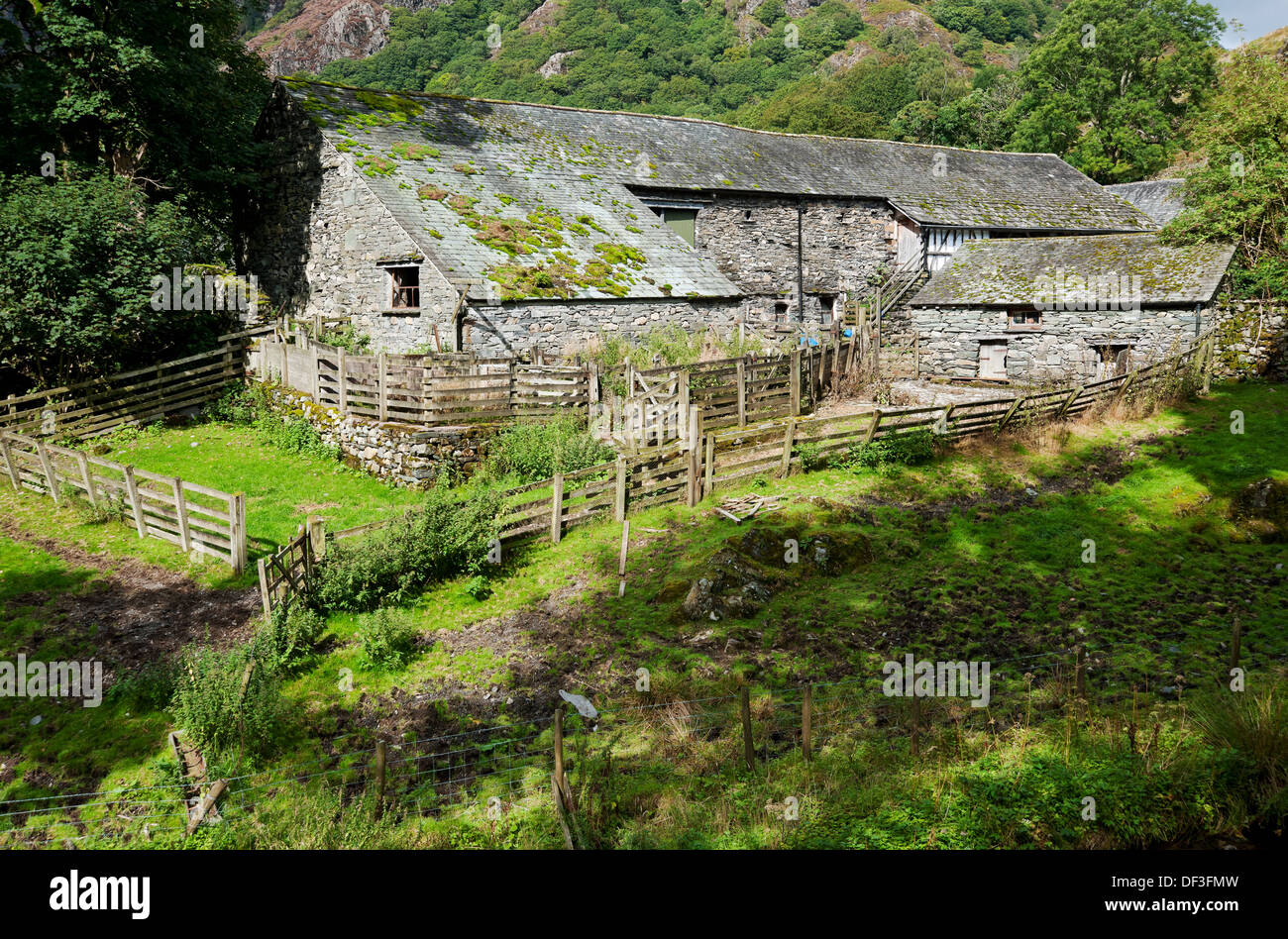 Outbuildings at Yew Tree Farm (once owned by Beatrix Potter) in summer ...