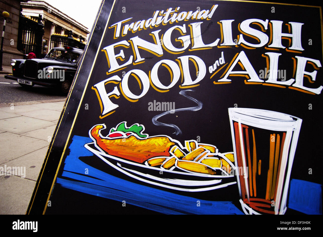 ´English food and ale´ sign. London. England Stock Photo - Alamy