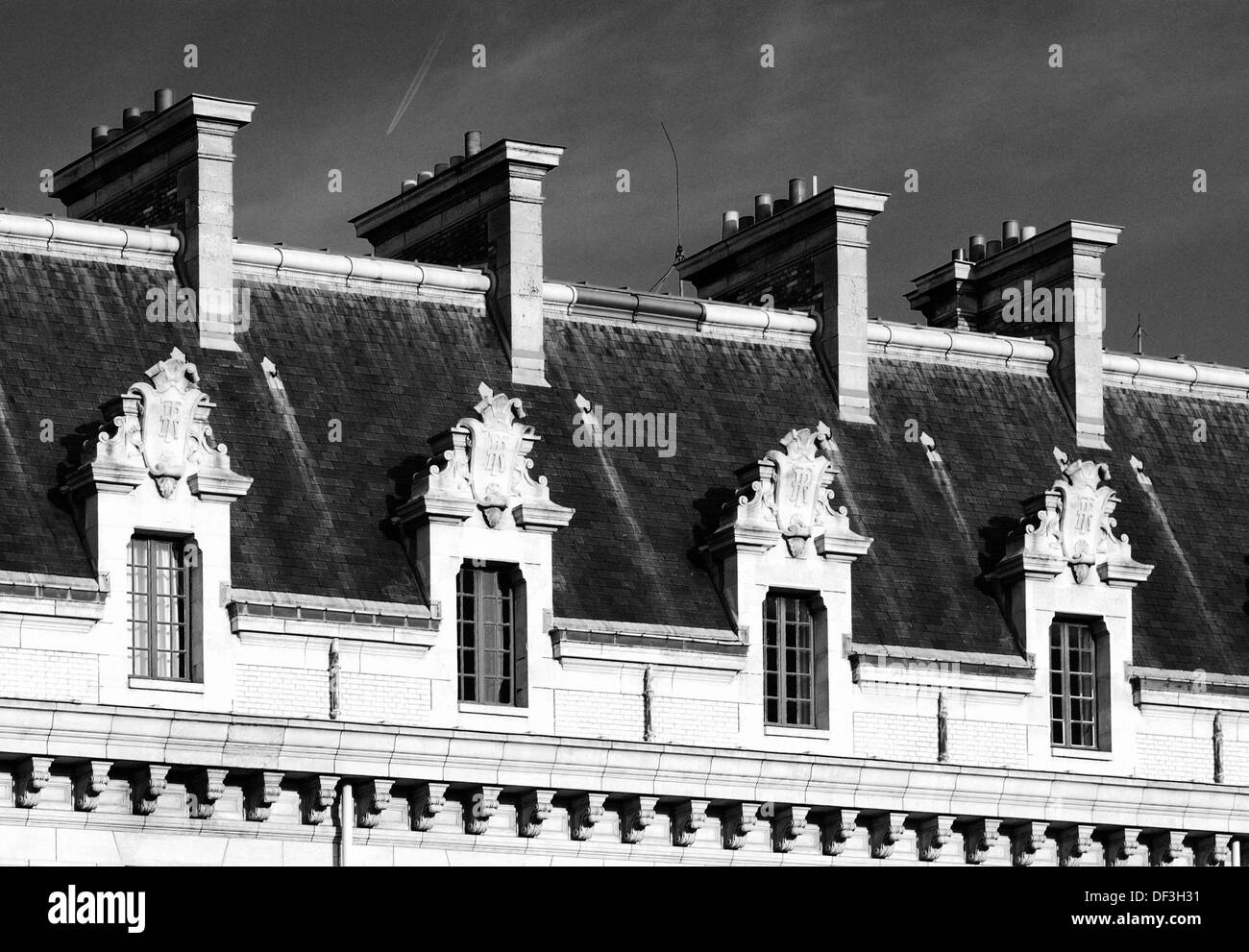 Paris rooftops Black and White Stock Photos & Images - Alamy