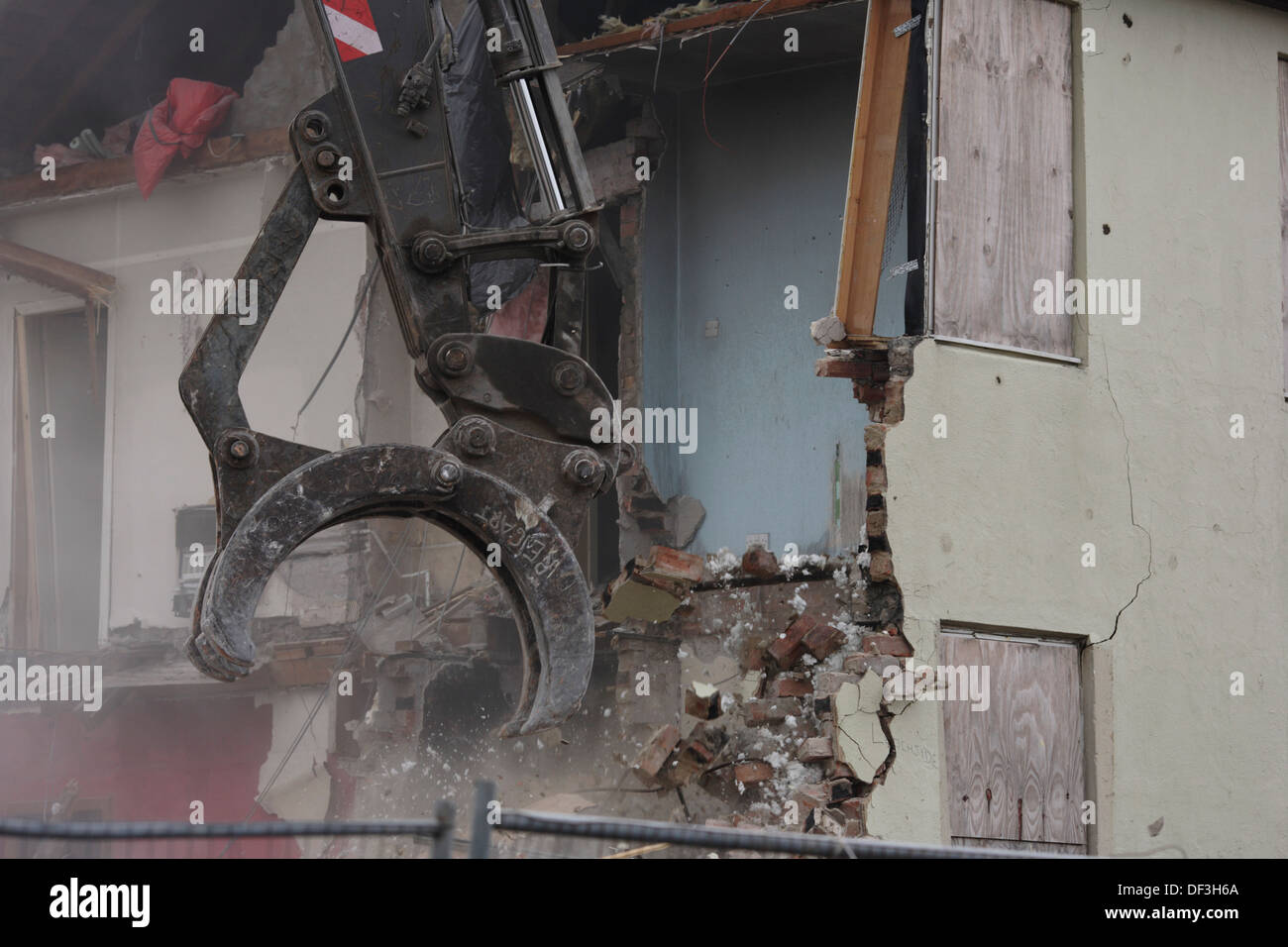 Demolition of sub standard housing in Lochside, Ayr Stock Photo - Alamy