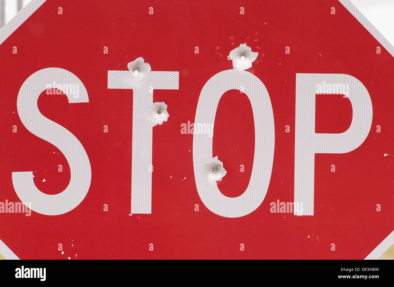 Close up of sign with bullet holes hi-res stock photography and images ...