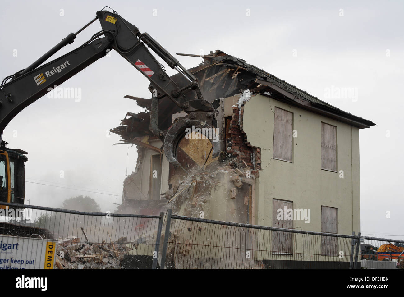 Demolition of sub standard housing in Lochside, Ayr Stock Photo - Alamy