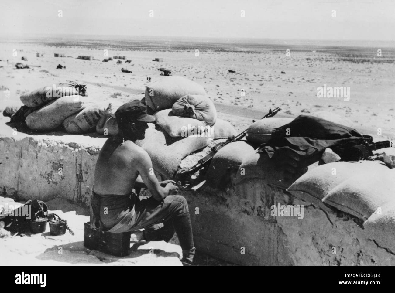 The image from the Nazi Propaganda! depicts machine gunners on guard ...