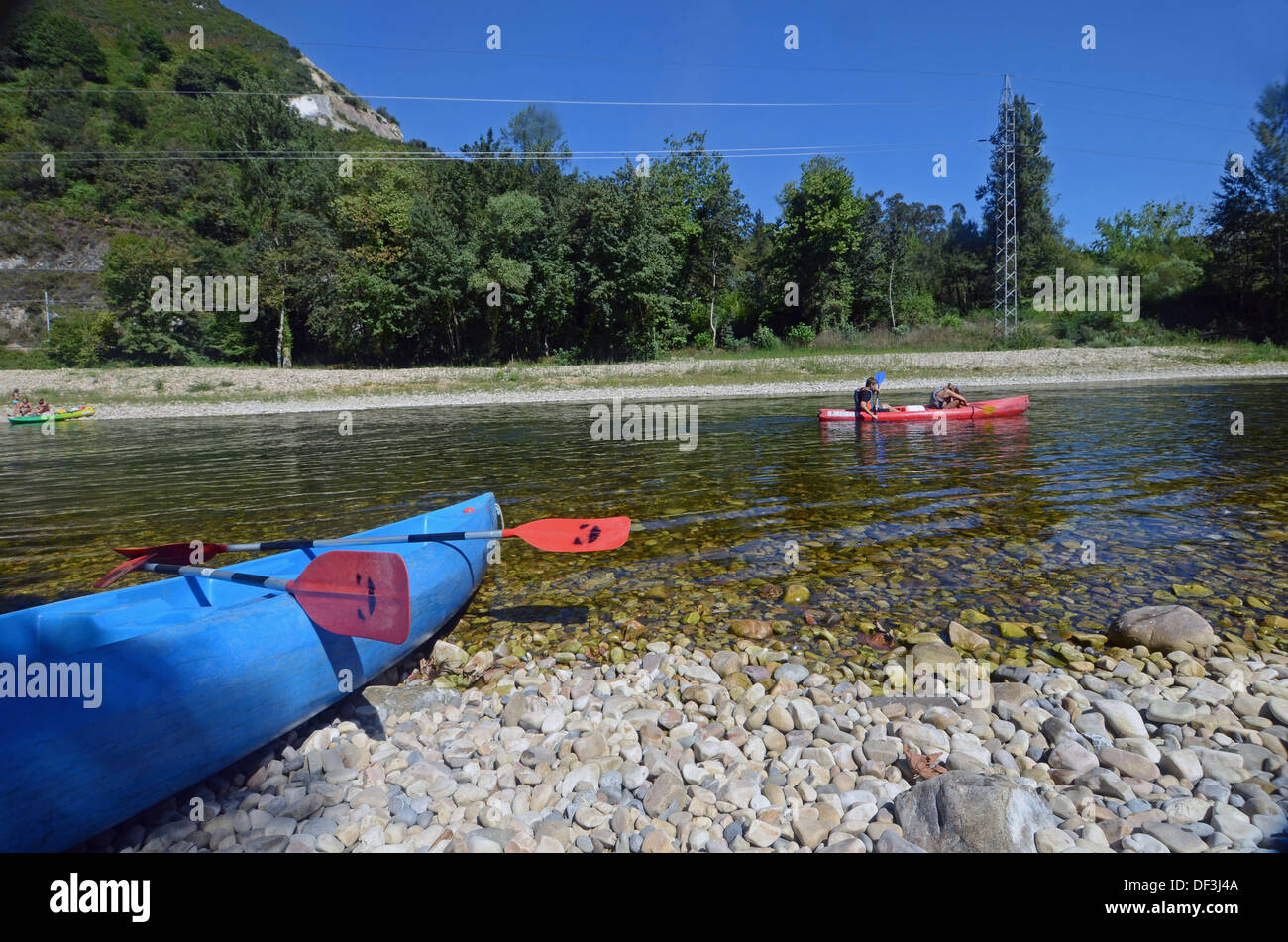 Kayaking in Sella River, Asturias, Spain Stock Photo - Alamy
