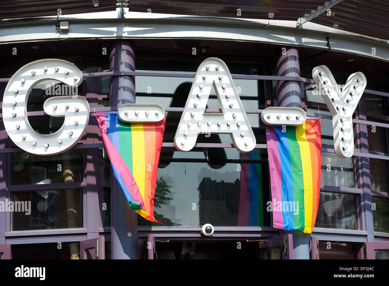 Manchester rainbow flag hi-res stock photography and images - Alamy