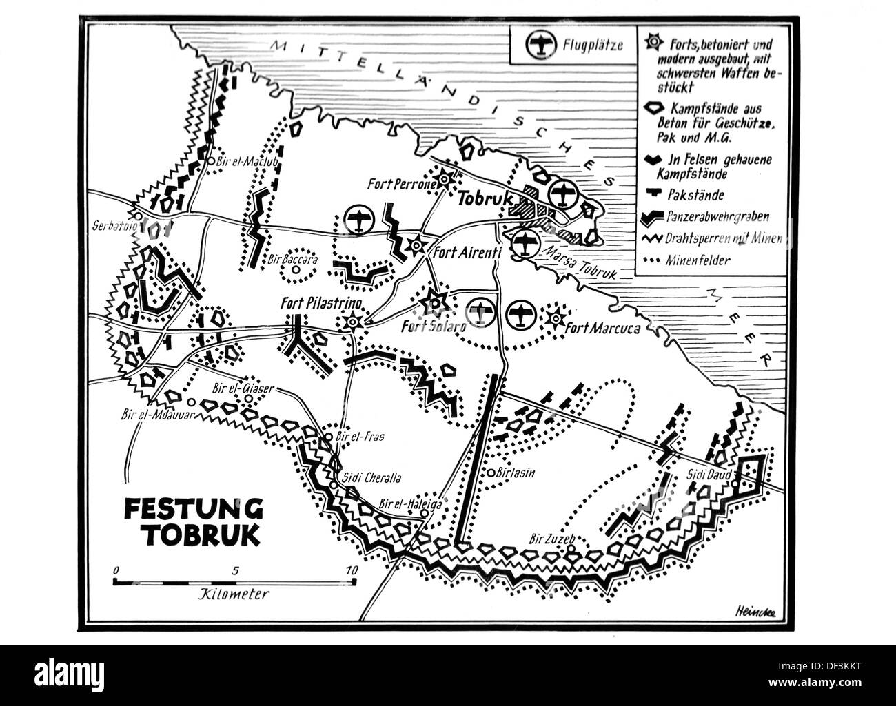 View of the map of the "Fortress Tobruk" in Libya, published on 1 July ...
