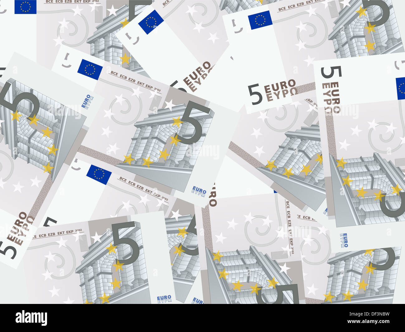 Background from a five euro banknotes. Vector illustration Stock Photo ...