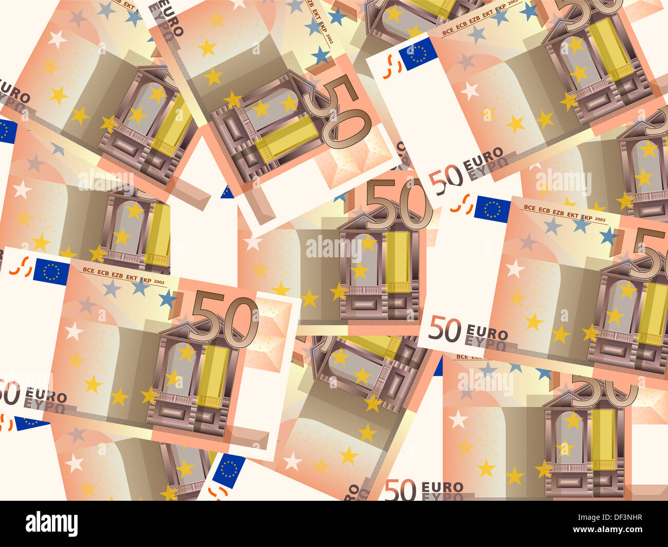 Background from a fifty euro banknotes. Vector illustration Stock Photo ...