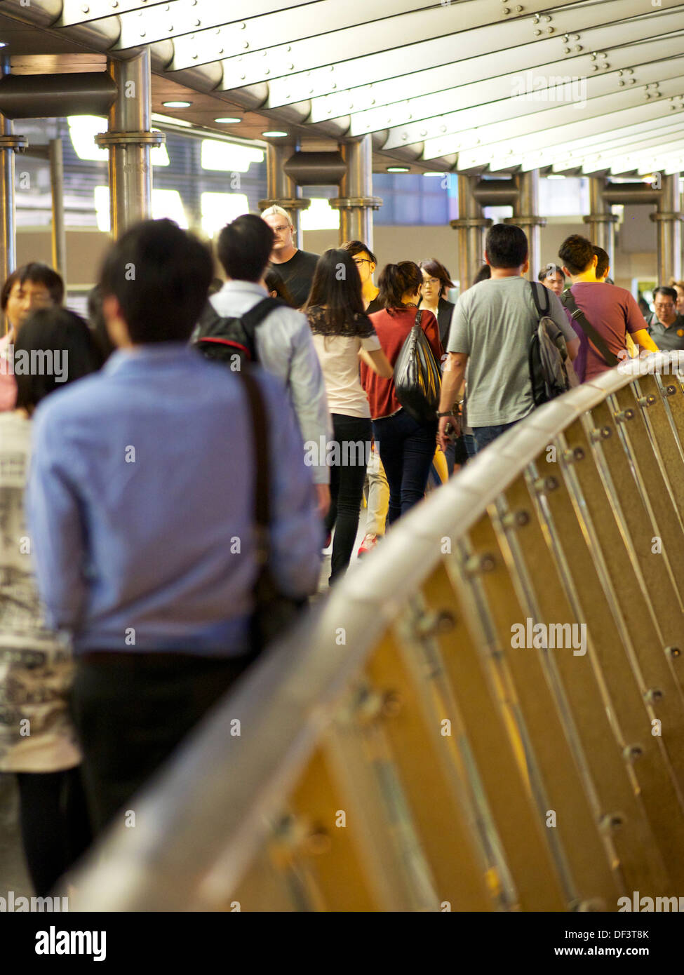 Commuters on their way home from work in Central, Hong Kong Stock Photo ...