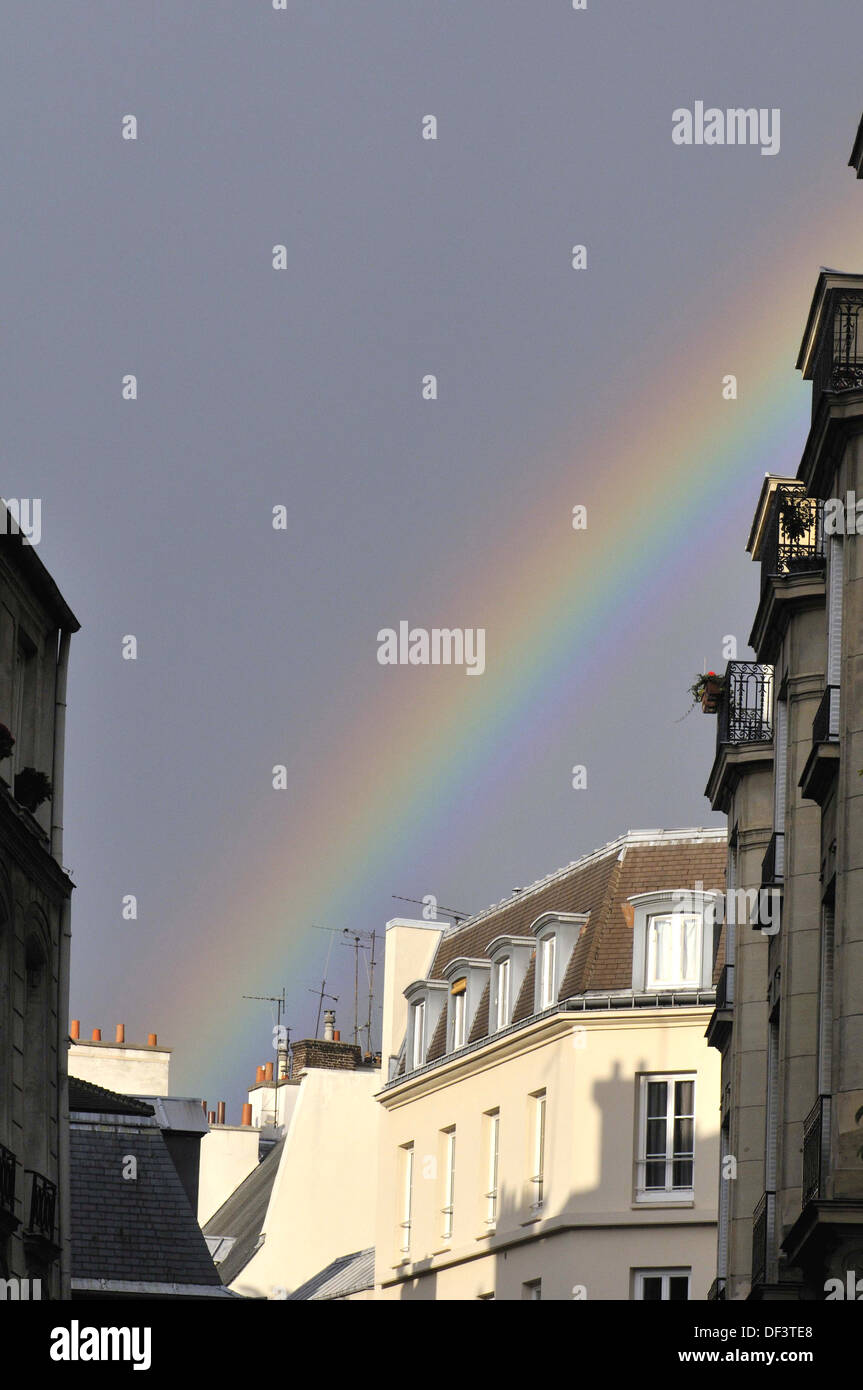 Rainbow. Latin quarter. Paris, France Stock Photo - Alamy