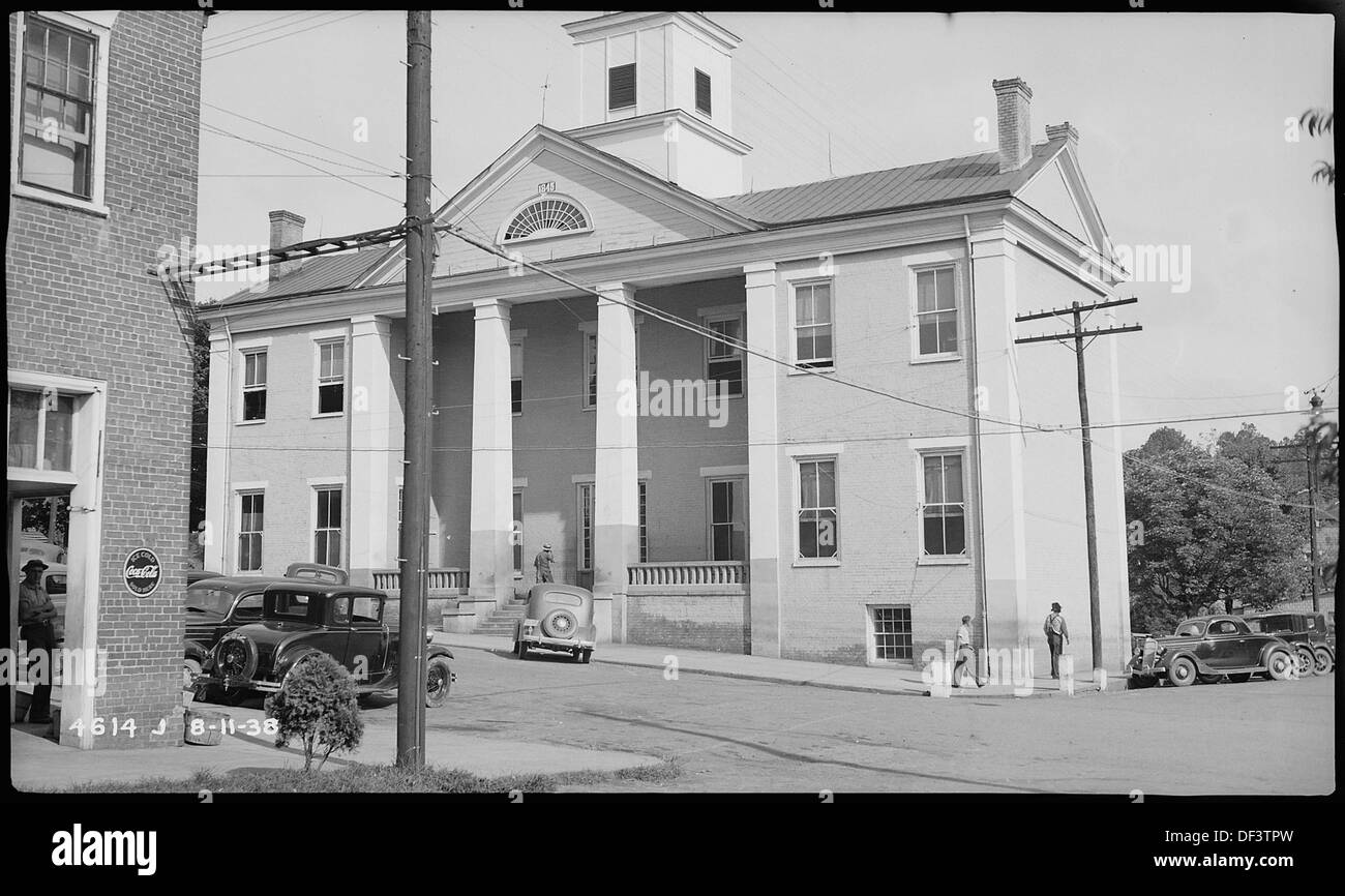 A historical photograph of a courthouse, showcasing architectural ...