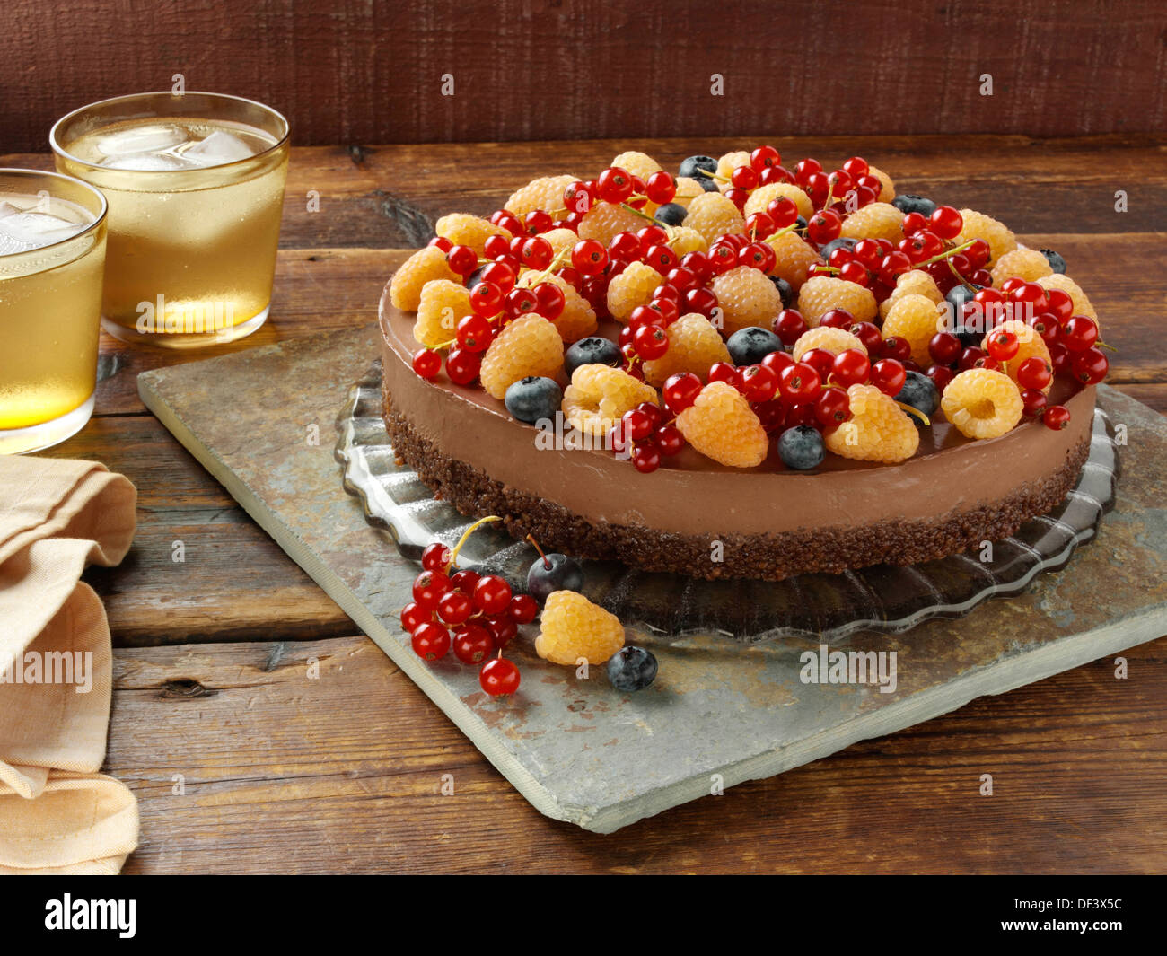 Chocolate cream couscous cake Stock Photo - Alamy
