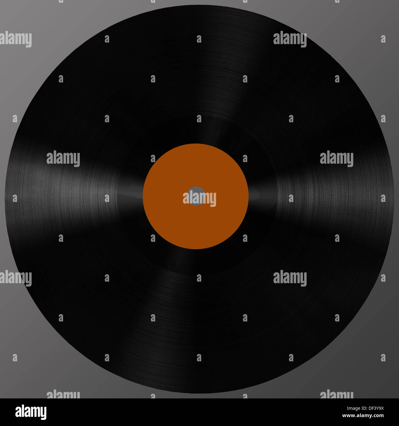 Illustration of vinyl record with orange label, clipping path included ...