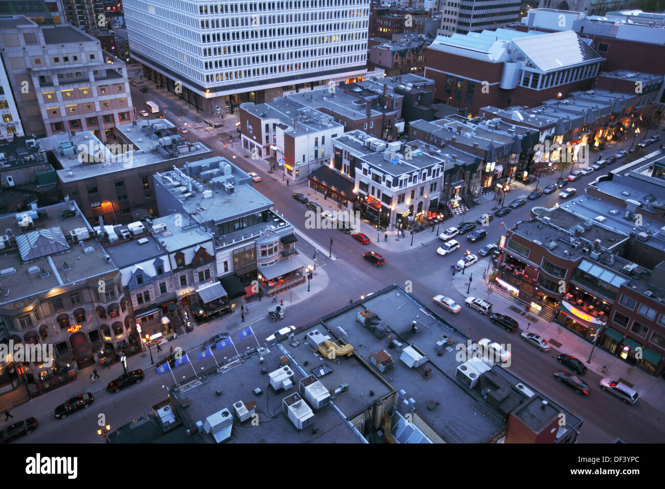 Crescent Street And Boulevard Maisonneuve Crossing Montreal Quebec